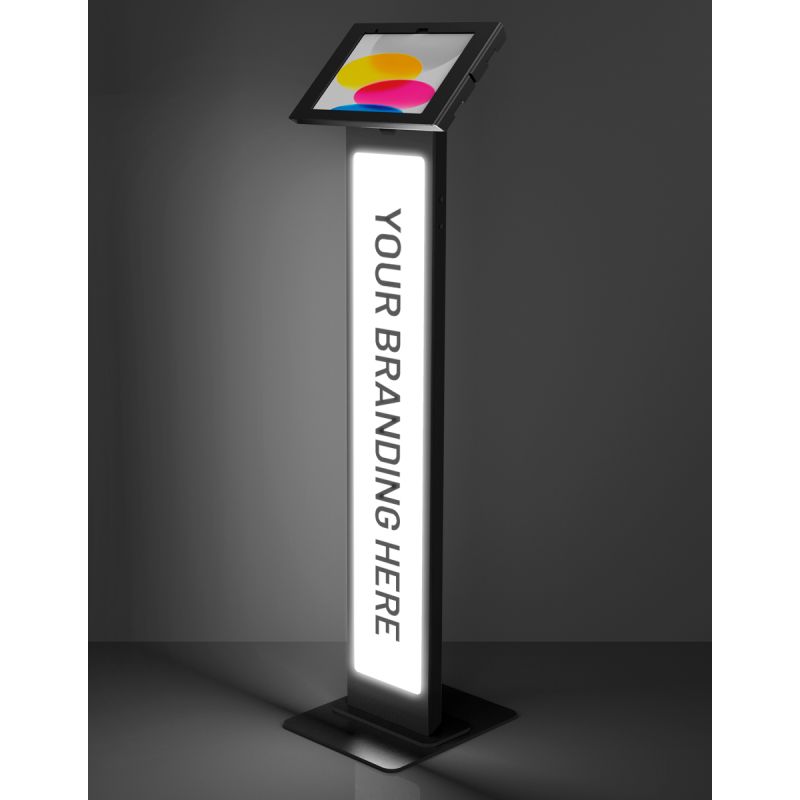 Tablet Floor Stand with Brandable Lighting Panel